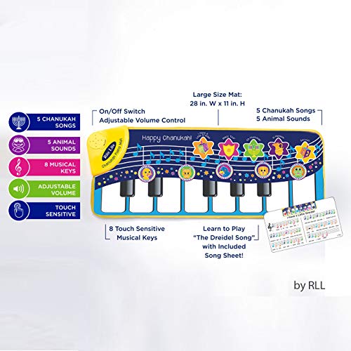 Rite Lite Chanukah Piano, Sings 5 Songs, Includes Dreidel Song Sheet, Hanukkah Fun Sing Along