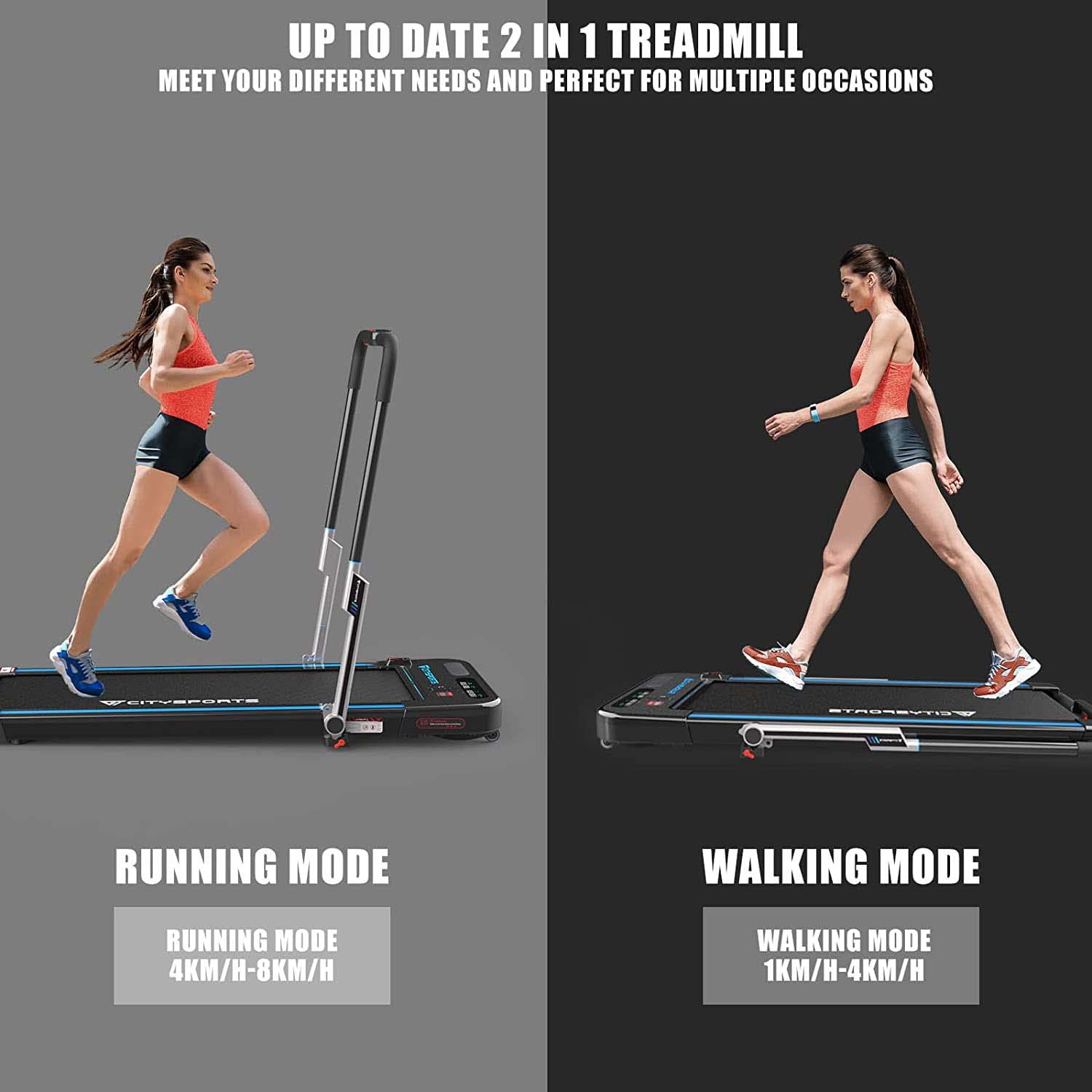 Treadmill for Home,Under Desk Treadmill Portable Walking Pad,Bluetooth Built-in Speakers, Adjustable Speed, LCD Screen & Calorie Counter, Ultra Thin and Silent, Intended for Home/Office (Black)