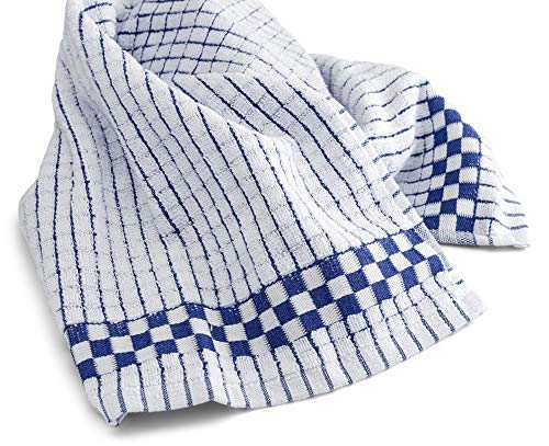 XLNT Ultra Absorbent Dish Towels 100% Cotton Plush Loop-Stitch 18x28 inch Durable Dishcloths Kitchen Towel. Set of 2, Blue