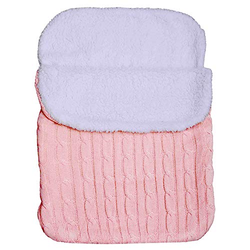 XMWEALTHY Baby Girls Boys Wrap Swaddle Blankets Newborn Infant Knit Plush Receiving Blankets Sleeping Sack Color Pink