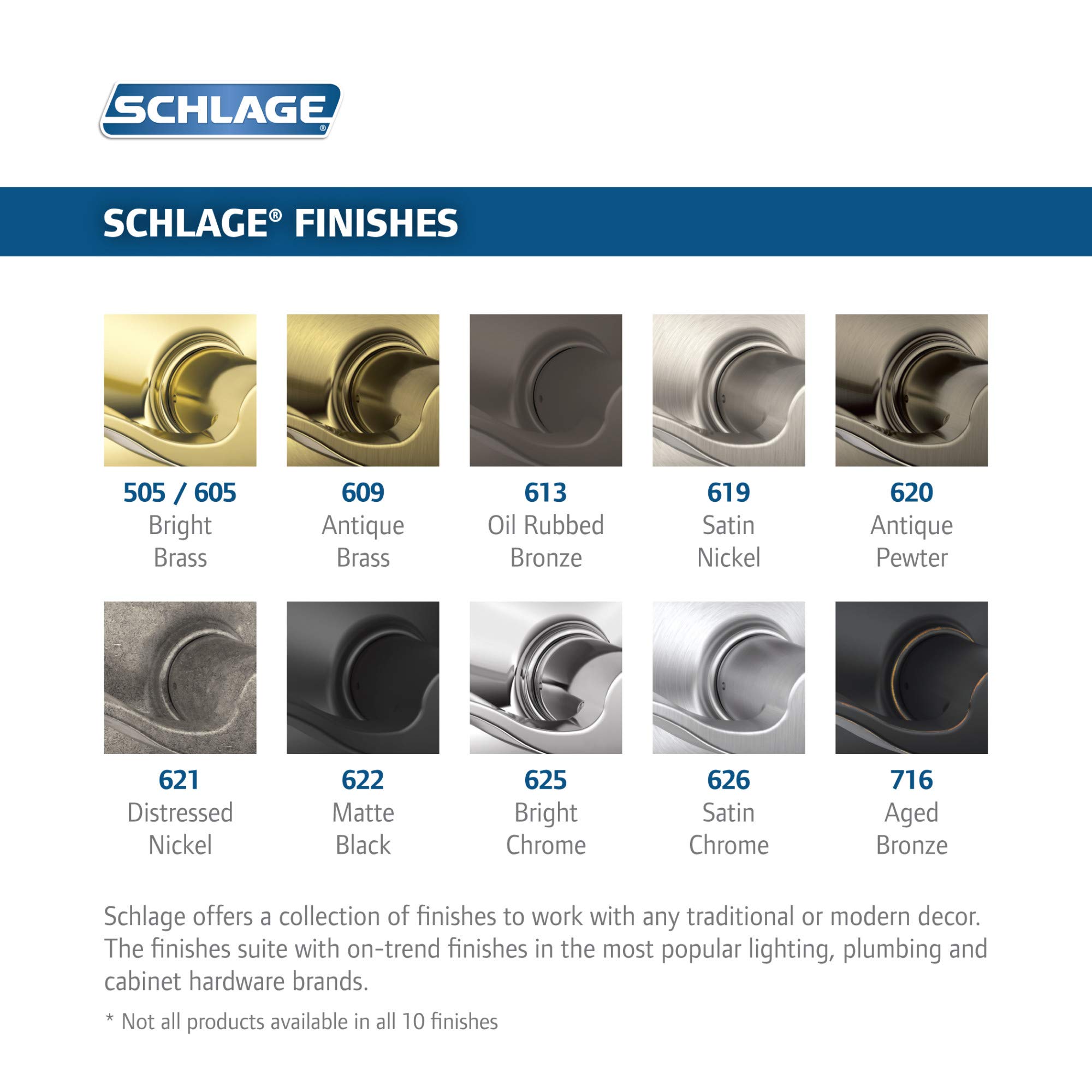 SCHLAGE F59 Flair with Brookshire Rose Right Hand Interior Active Trim with 12326 Latch and 10027 Strike Antique Brass Finish