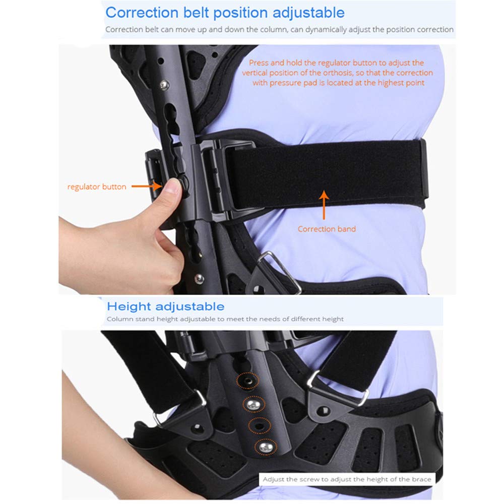 Scoliosis Posture Corrector Adjustable Spinal Auxiliary Orthosis for Back Postoperative Recovery Men and Women Adults