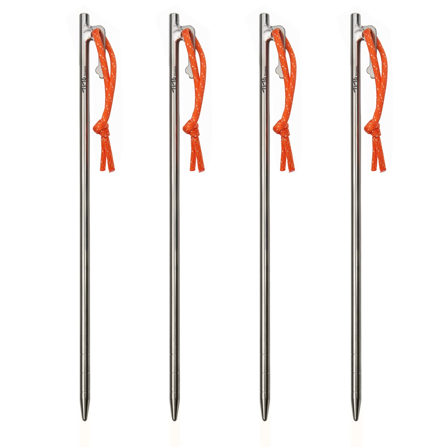 TiTo Titanium Tent Pegs Stakes Lightweight Snowfield Grassland Heavy Duty Tent Nails for Outdoor Camping Hiking and Plant Support Garden Stakes 4pcs/6pcs (8×300mm-4pcs)