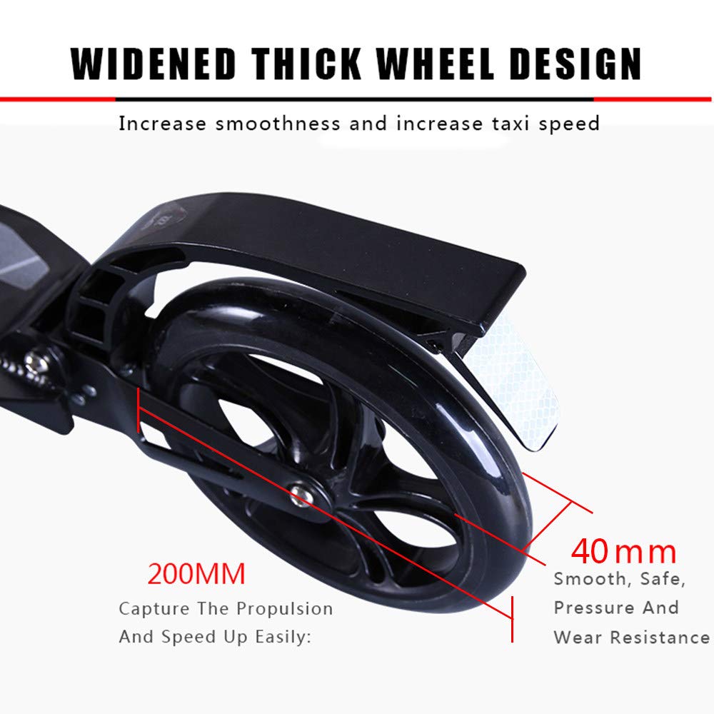 Scooters for Adults Big Wheels, Kick Scooter Adult Folding, Foot Brake System, Front Wheel Shock Absorption, Support 220 Lbs Weight, Suitable for Campus and City Trips(Non-Electric)
