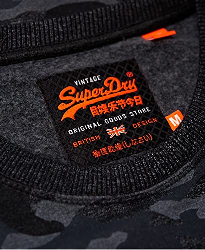 Superdry Mens Vintage Logo Camo Panel Sweatshirt Black Grit Size S