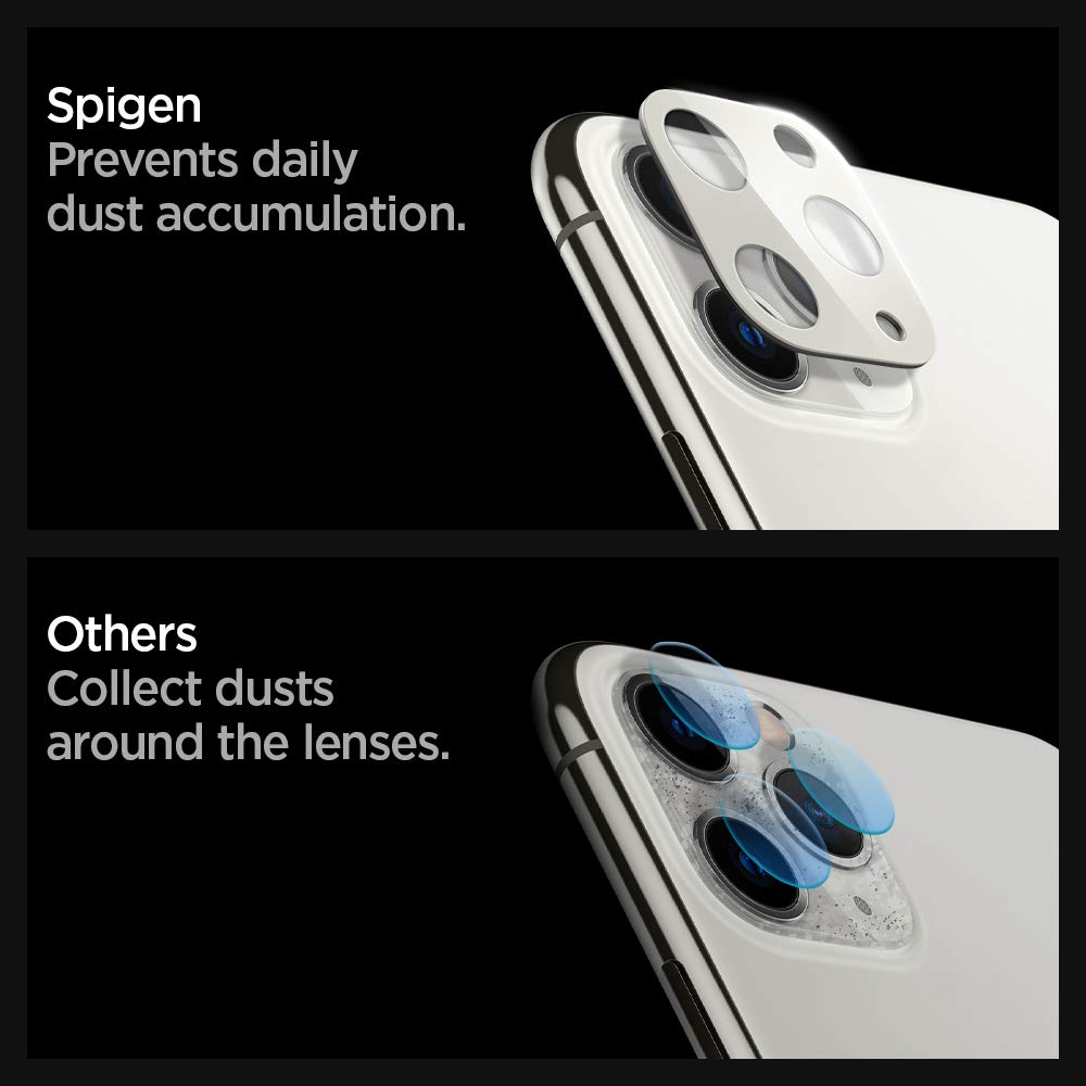 Spigen Camera Lens Screen Protector [GlasTR Optik] designed for iPhone 11 Pro/iPhone 11 Pro Max - Midnight Green [2 Pack]