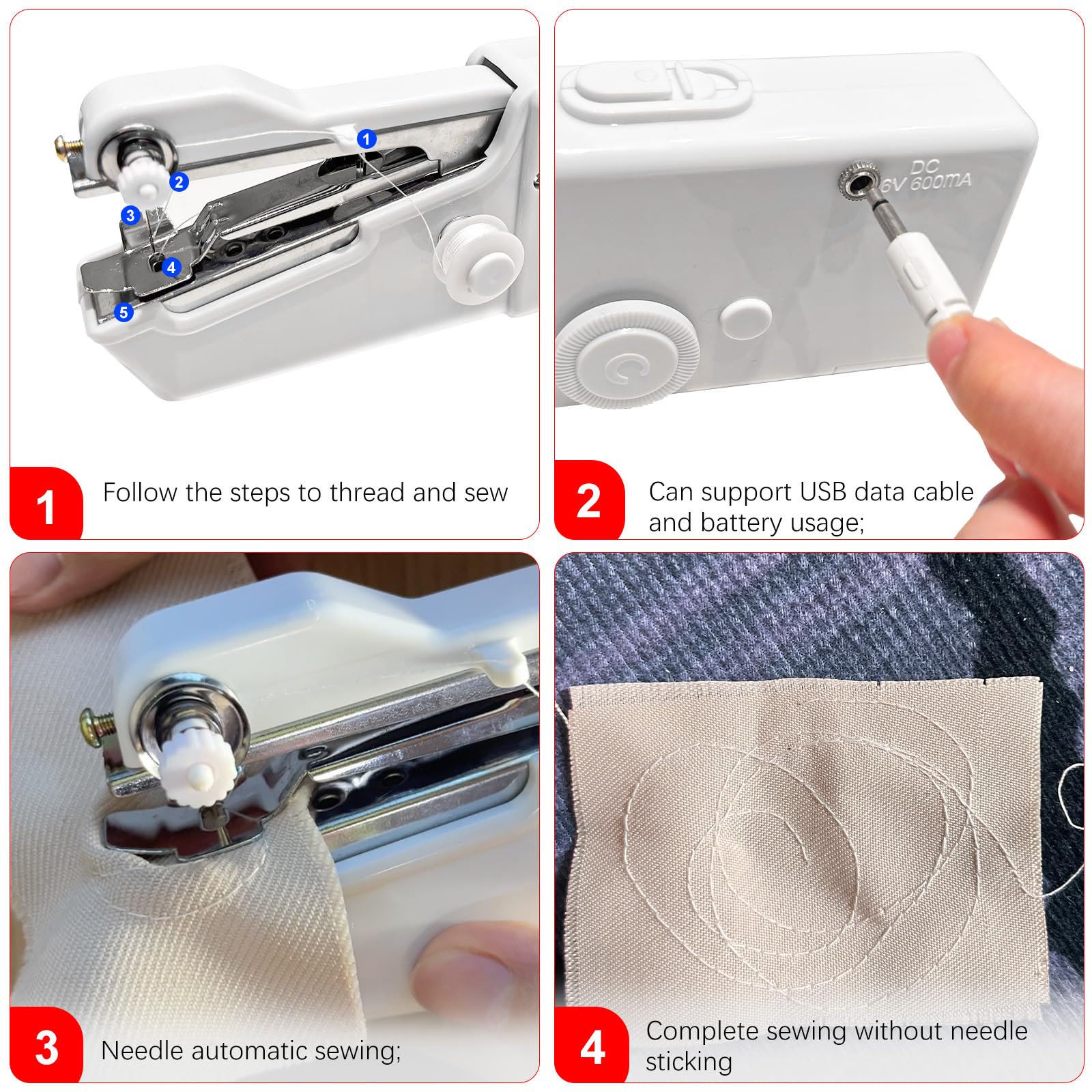 Sewing Machine,Portable Sewing Machine For Beginners, Fast Stitching And Easy To Use, Suitable For Beginners And Professionals Diy Clothing