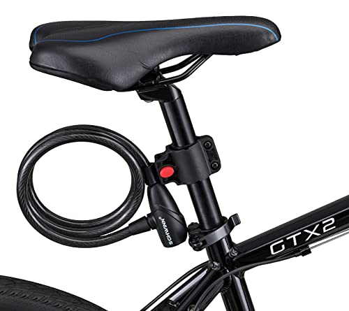 Schwinn Bike Key Lock in Braided Steel Cable, 2 Keys Included, 4 feet x 12mm Anti Theft Bicycle Lock, Security Level 3