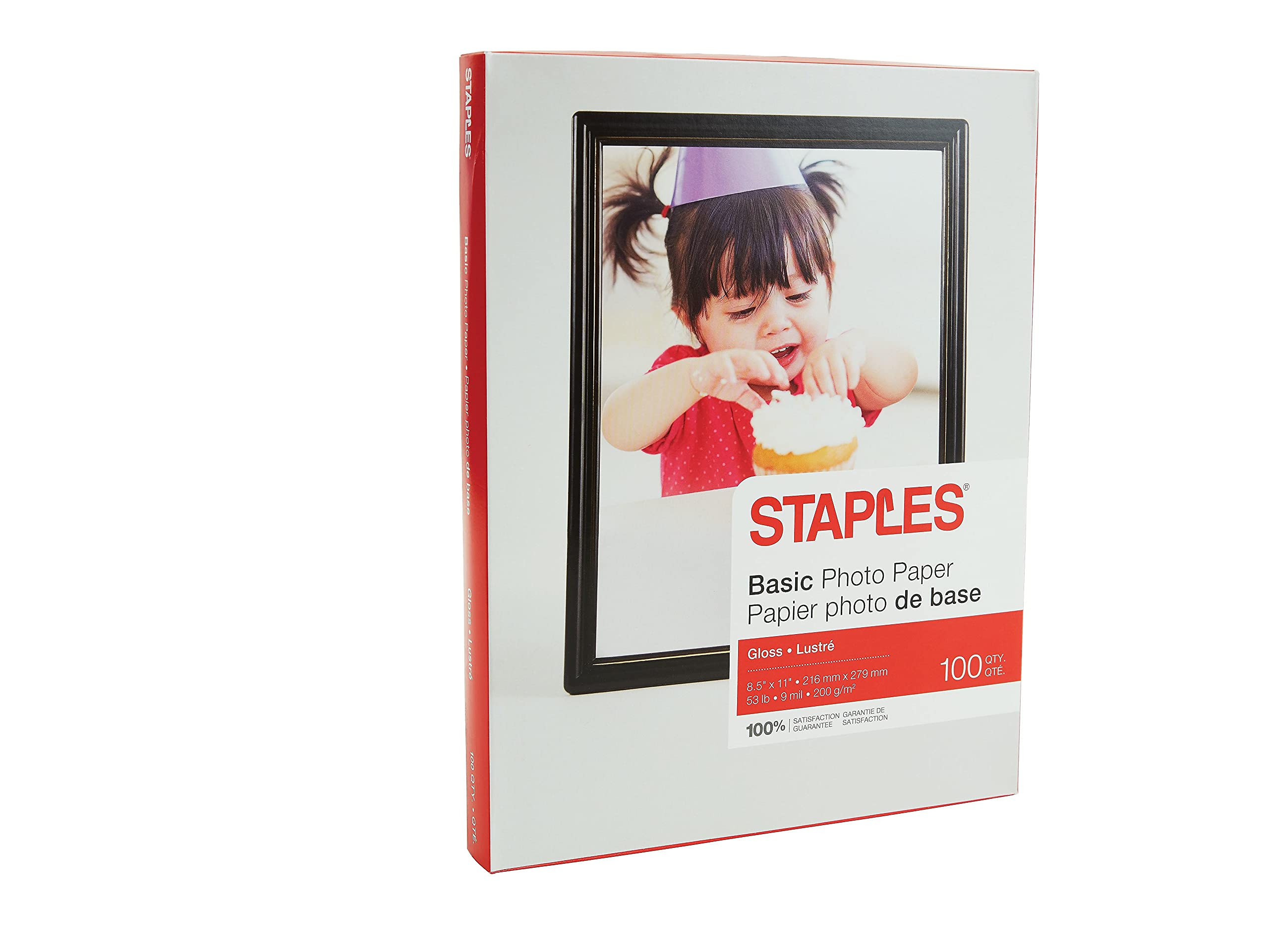 Staples 651611 Basic Glossy Photo Paper 8.5-Inch X 11-Inch 100/Pack (19900/13607)