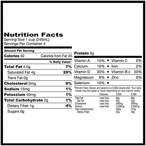 So Delicious Dairy Free Shelf-Stable Coconutmilk, Unsweetened, Vanilla, Vegan, Non-GMO Project Verified, 1 Quart (Pack of 12)