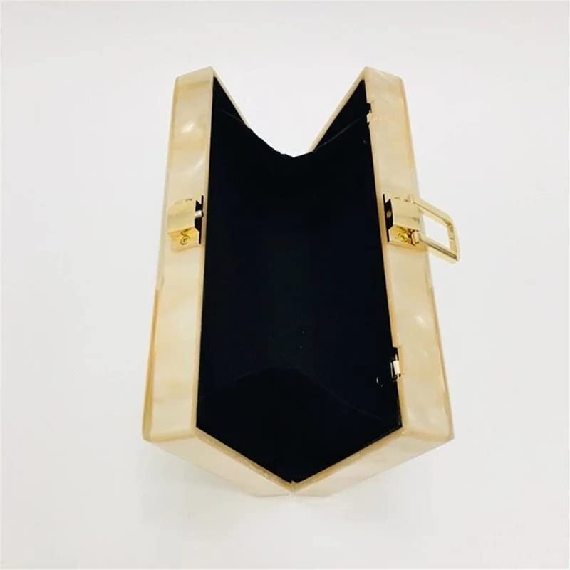 ZHUHW Double-Faced Striped Patchwork Acrylic Evening Bag Wedding Handbags Woman Shoulder Crossbody Bags Clutches