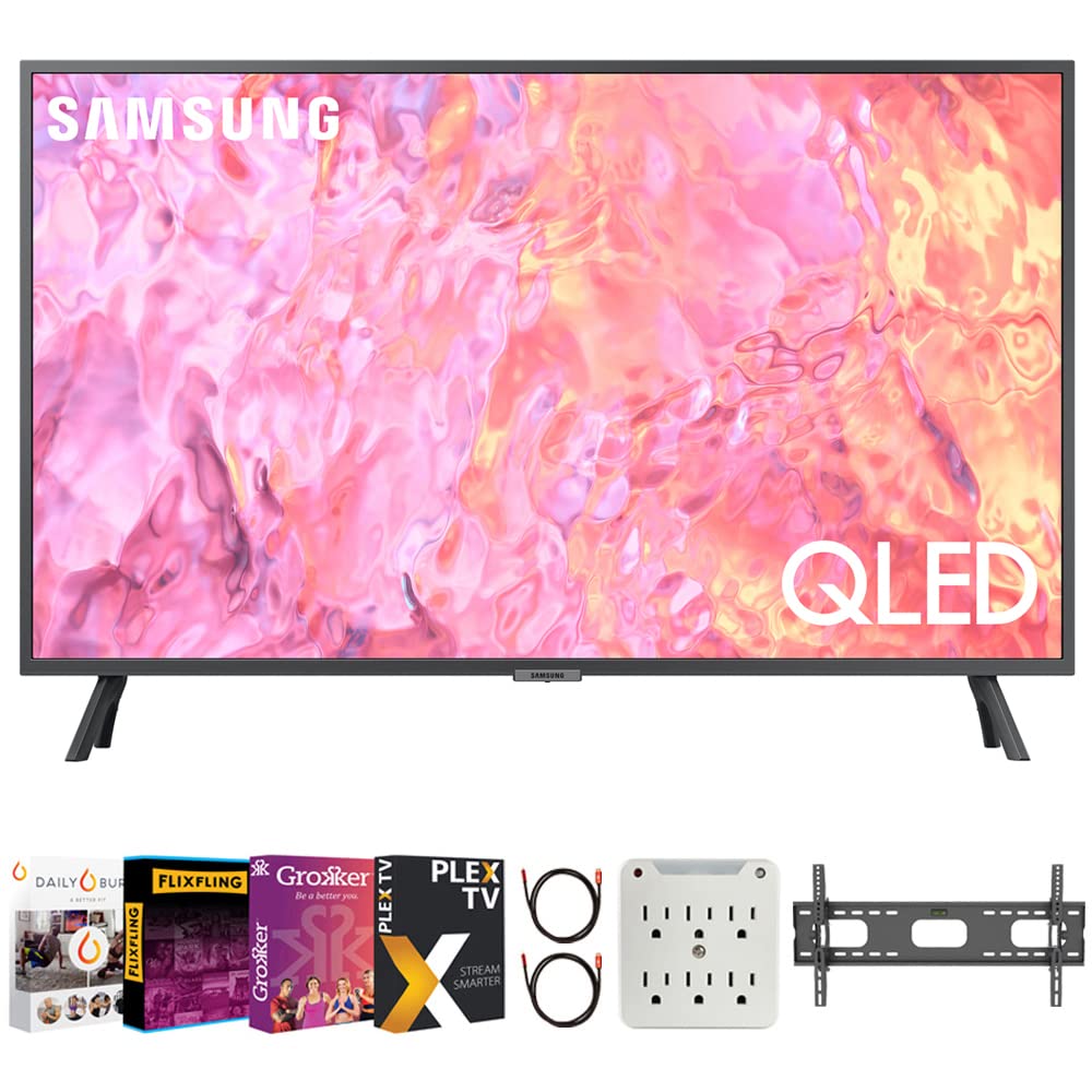 SAMSUNG Q60 QLED 4K Smart TV Bundle with Premiere Movie Streaming Package & TV Setup Bundle with Wall Mount + Surge Adapter + HDMI Cable & More (2023, 70 Inch)