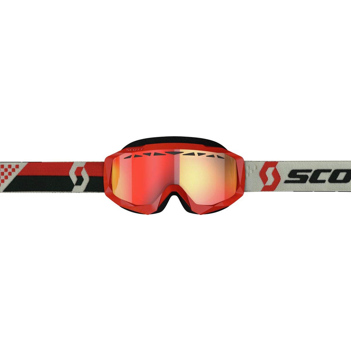 SCOTT Hustle X Adult Snowmobile Goggles - Red/Grey Enhancer Red Chrome/One Size