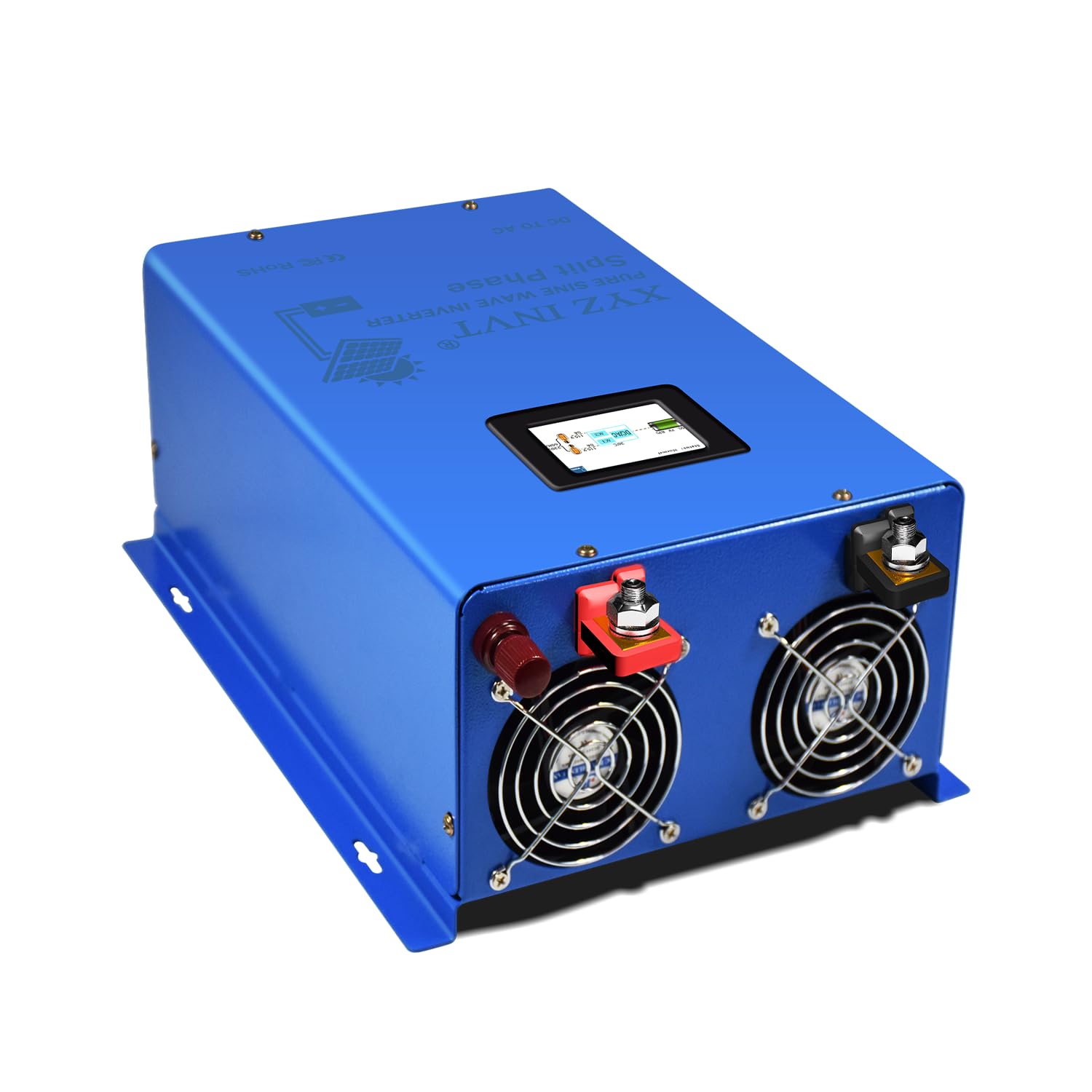 XYZ INVT 3500W 120/240V Split Phase Pure Sine Wave Off-Grid 7000W Peak Inverter 24V DC to AC Output for Solar Systems