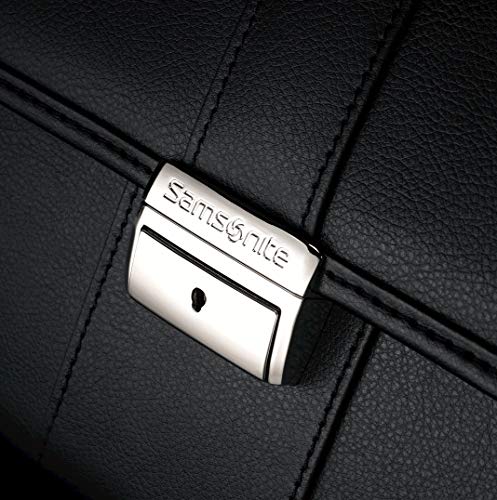 Samsonite Leather Flapover Briefcase, Black, One Size