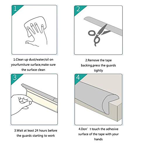 SCXCOPIDO Baby Safety Corner Edge Protector,Child Furniture Corner Protectors Bumper,Baby Proofing Edge Corner Guards Black 16.4ft