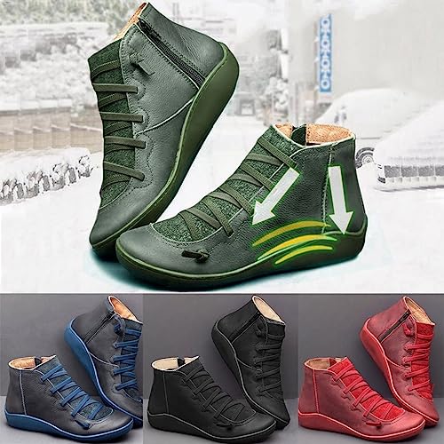 thigh boots leather round casual lace-up shoe side toe flat zipper retro boots flat heel embroidered pink thigh highs vintage booties