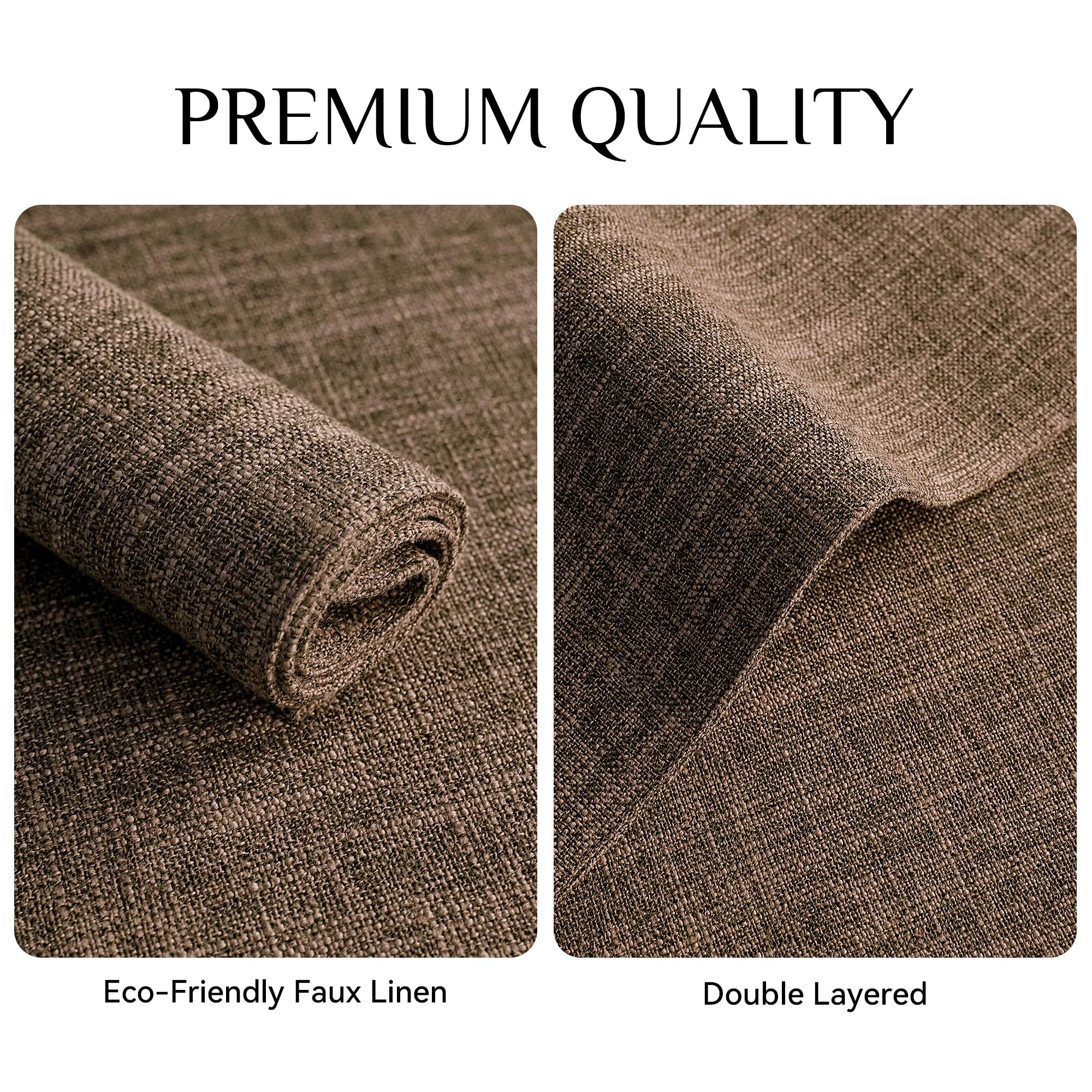 Softalker Faux Linen Placemats Set of 6-12 x 18 Inch, Heat Resistant Double Layered Durable Burlap Farmhouse Place Mats, Non-Slip Washable Rustic Table Mats for Dining, Kitchen, Party(Brown