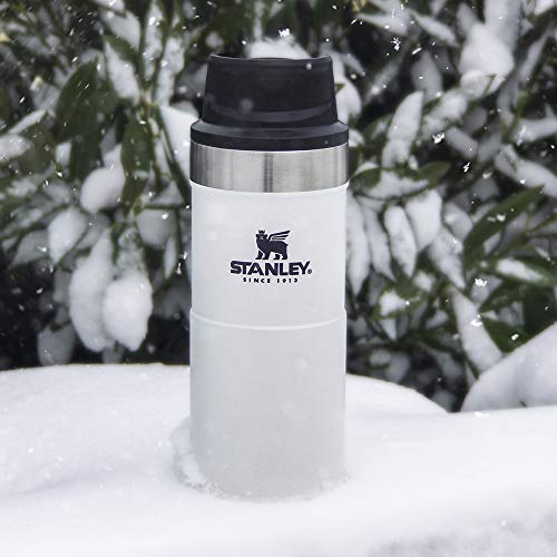 Stanley Classic Trigger Action Travel Mug 20 oz –Leak Proof + Packable Hot & Cold Thermos – Double Wall Vacuum Insulated Tumbler for Coffee, Tea & Drinks – BPA Free Stainless-Steel Travel Cup,Polar