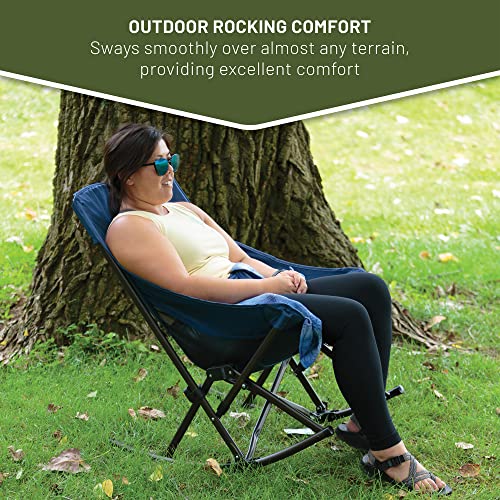 Timber Ridge Capsule Quad Folding Rocker Compact Rocking Camping Chair, 22.83βW x 20.47βD x 18.5β/33.07H, Blue