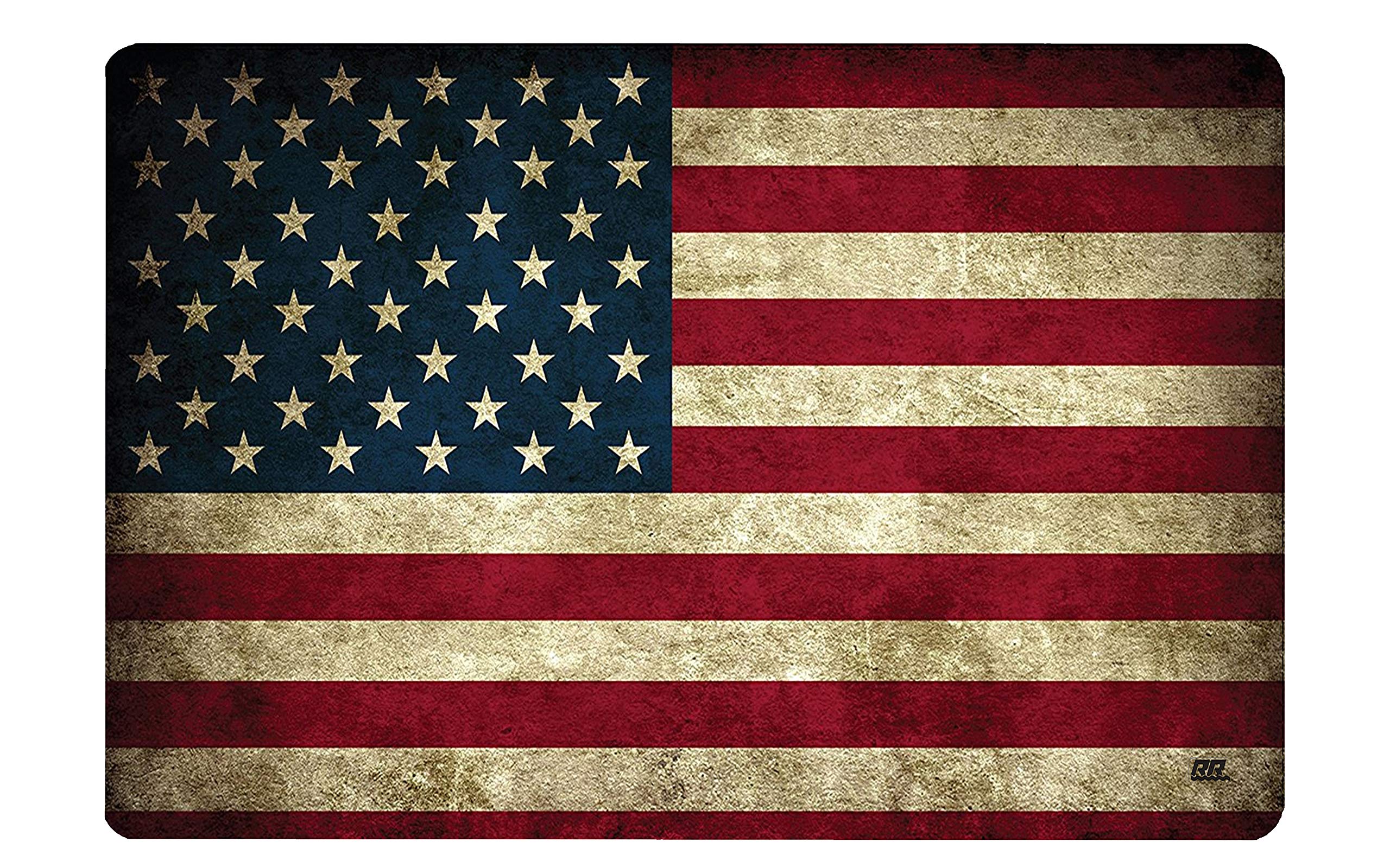 Rogue River Tactical Tattered USA American Flag Gun Cleaning Mat Bench Pad Gift for Gun Owner Patriotic