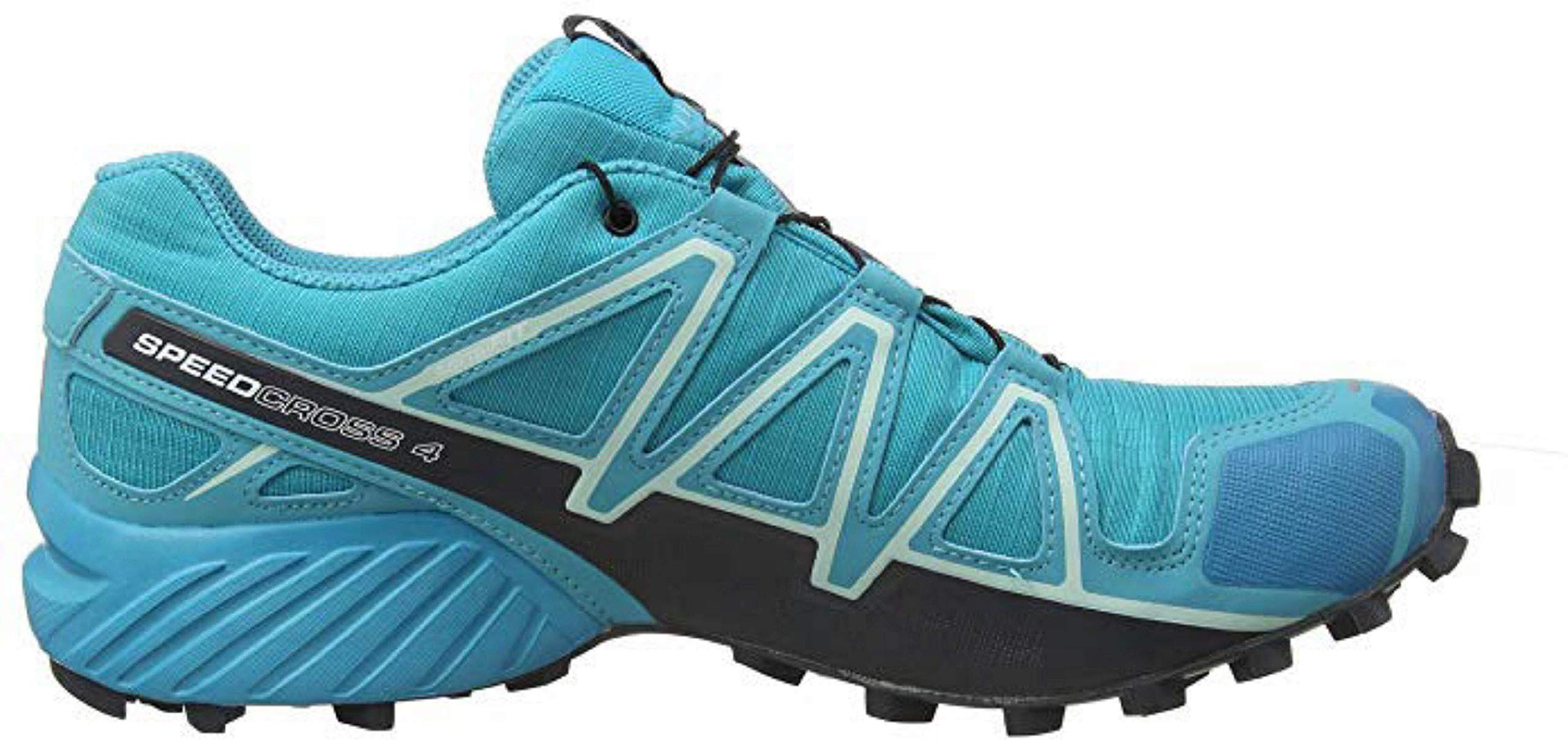 Salomon Women's Speedcross 4 GORE-TEX Trail Running Shoes, Black/Black/Metallic Bubble Blue, 8 M US