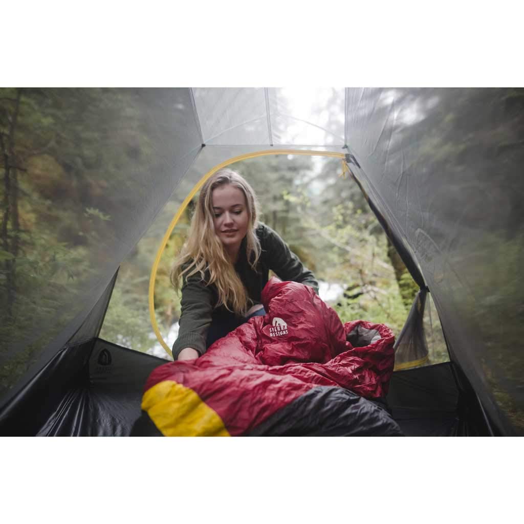 Sierra Designs Cloud 20 Degree DriDown Sleeping Bag Ultralight Zipperless Down Sleeping Bag for Backpacking and Camping - Regular