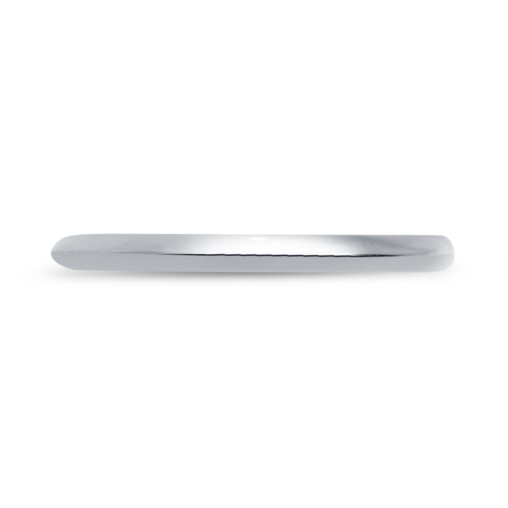 Size - 7.5 - Solid 14k White Gold 2mm Plain Classic Traditional Knife Edge Anniversary Ring Wedding Band