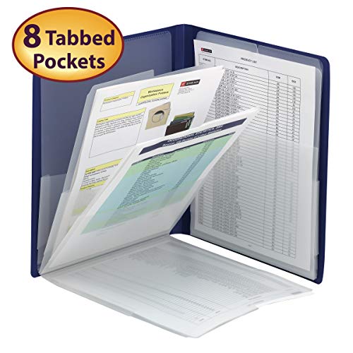 Smead Organized Up Multi Pocket Organizer, Eight Pockets, Letter Size, Dark Blue