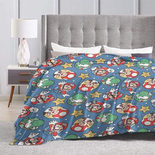 Super Bros Throw Blanket for Boys Kids Adults Ultra Soft Lightweight Micro Flannel Warm Cozy Flannel Throw Blankets for Bedding Couch Sofa Living Room 50"X40"