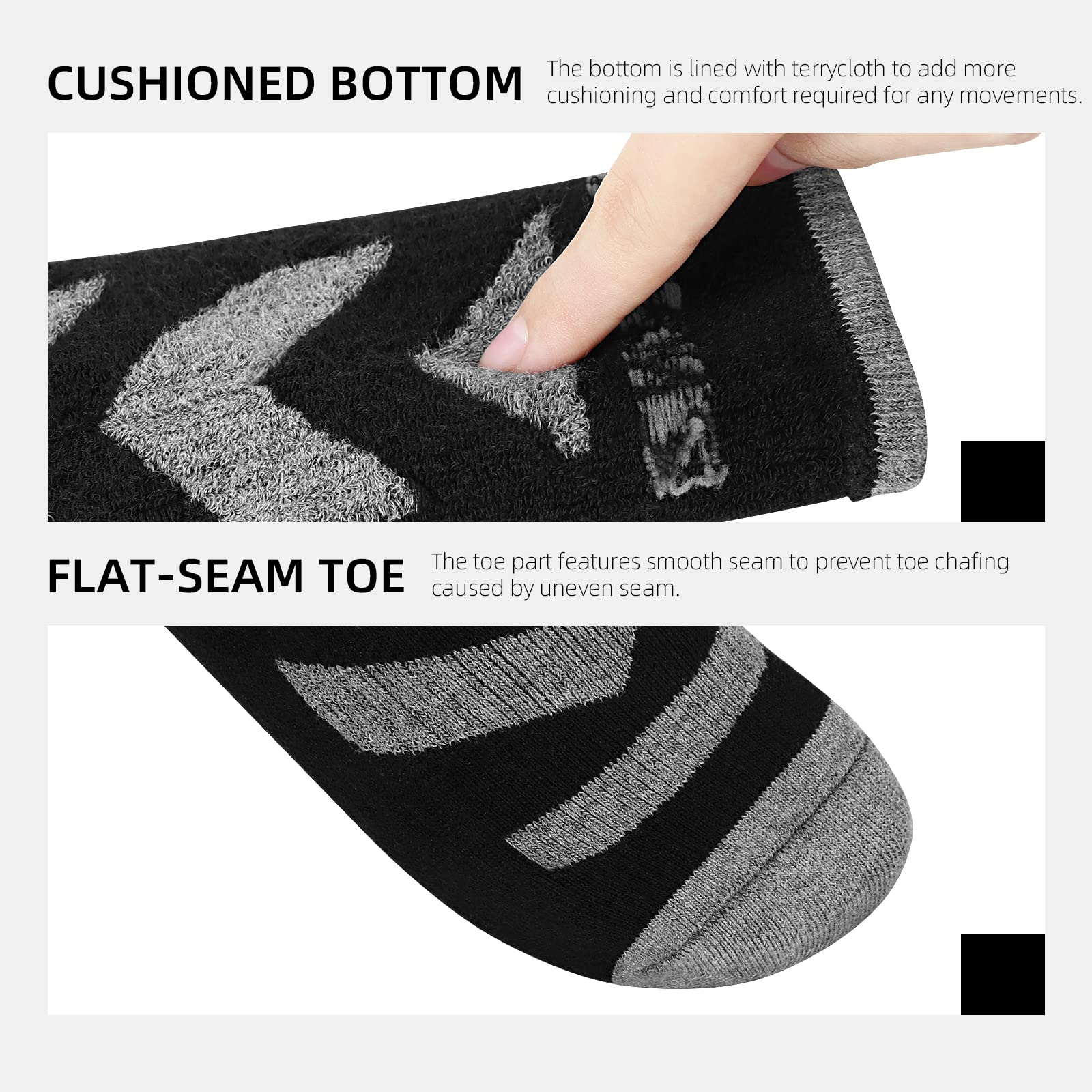 ZNCMRR 3 Pack Thermal Socks for Men Compression Socks Boot Socks Warm Socks Thick Ski Socks for Cold Weather (black)