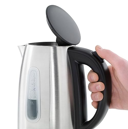 Starfrit 024010-006-0000 1.8-Quart Stainless Steel Electric Kettle, Silver/Black, One Size