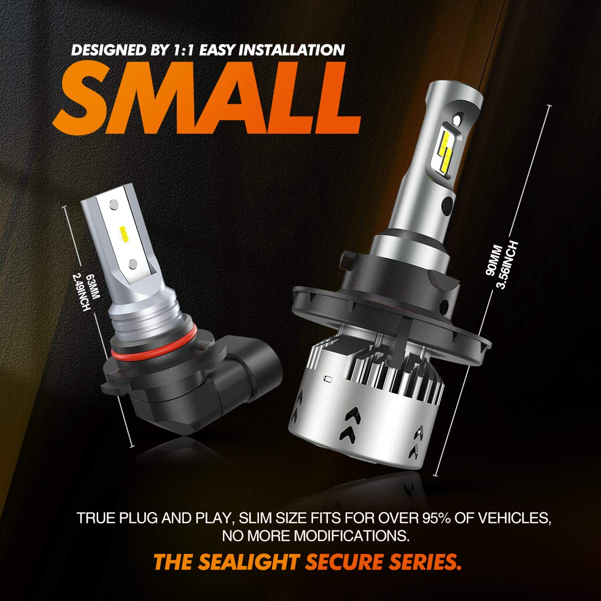 SEALIGHT H13 and H10 Light Bulbs, Super Bright Single Beam, Plug and Play, Fanless Light, Non-Polarity, Fog Bulbs, Powersports Accessory Lights, Pack of 2