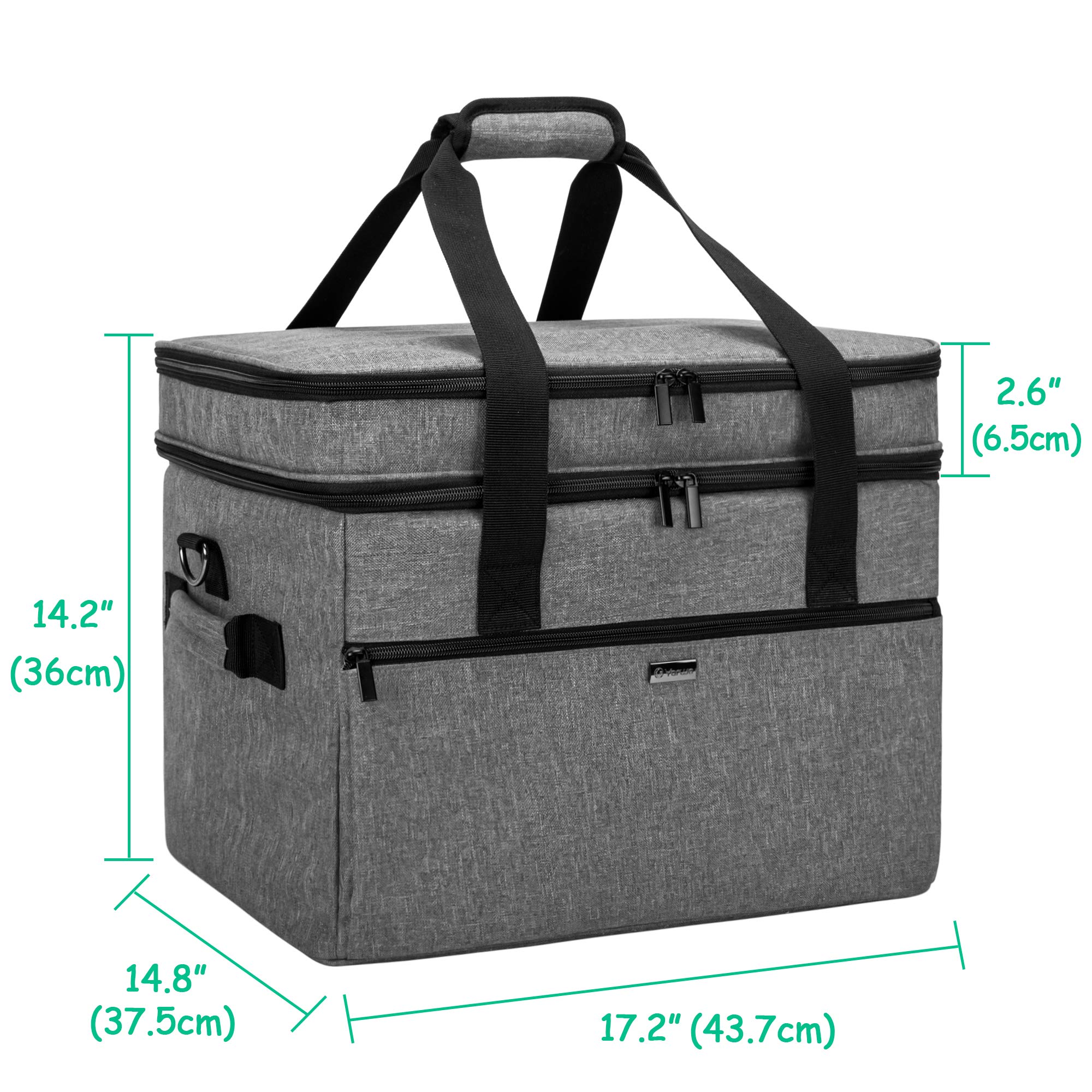 YARWO 2024 New Slow Cooker Bag Compatible with Crock-Pot and Hamilton Beach 6-8 Quart Oval Slow Cooker, Double Layers Slow Cooker Travel Carrier for kitchen Appliance and Accessories, Gray (Bag Only)