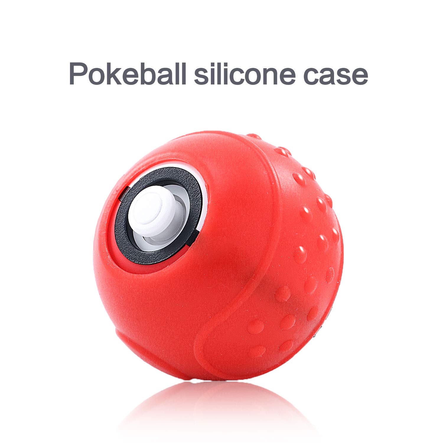 Silicone Grip Case for Poke Ball Plus Controller, Accessories Rubber Skin Protective Cover Case Compatible with Nintendo Switch Pokemon Lets Go Pikachu Lets Go Eevee Poke Ball Plus - Red
