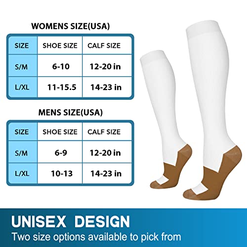 SunFeeling Compression Socks for Women & Men Circulation (3 Pairs) - Best Support for Athletic Running Nurses Recovery Travel,Large-X-Large