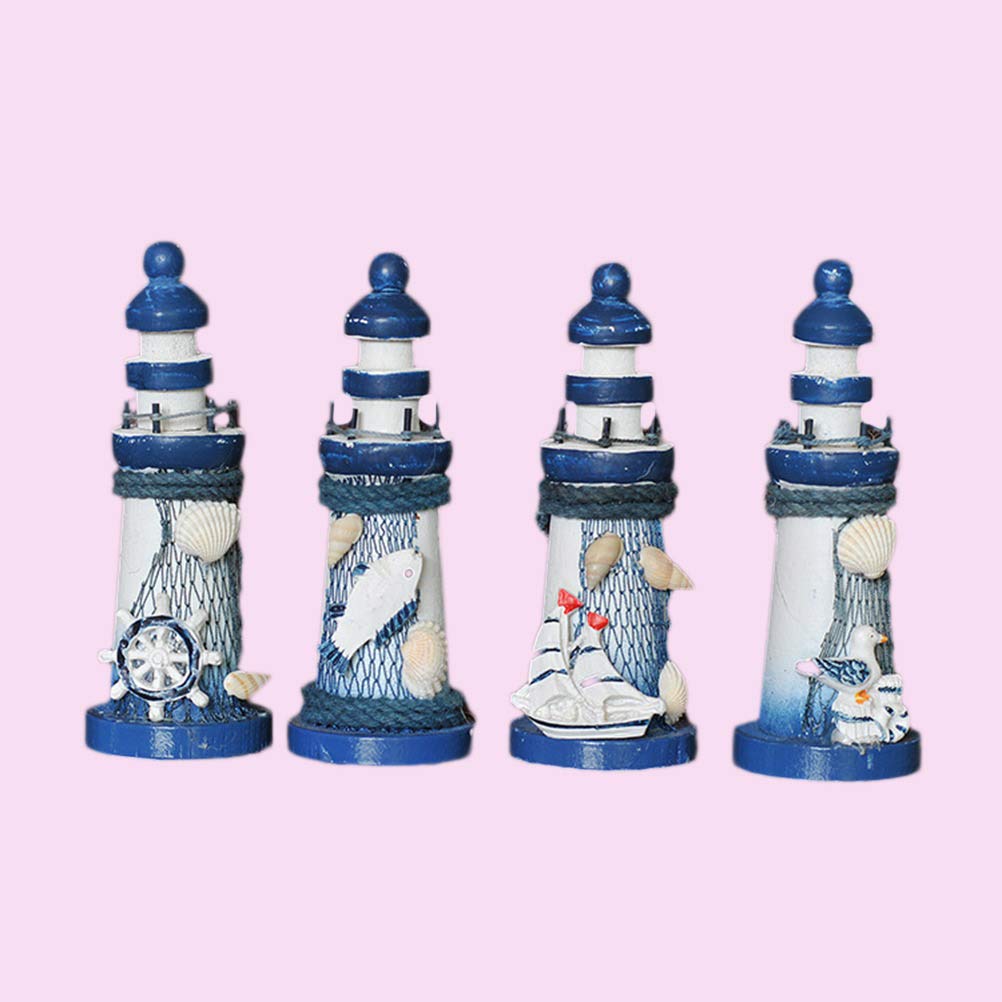 SUPVOX 1PC Fairy Garden Miniature Micro Landscape Lighthouse Miniature Lighthouse Ornament for Home Arts Crafts Decoration (Random Style) 5X5X13CM