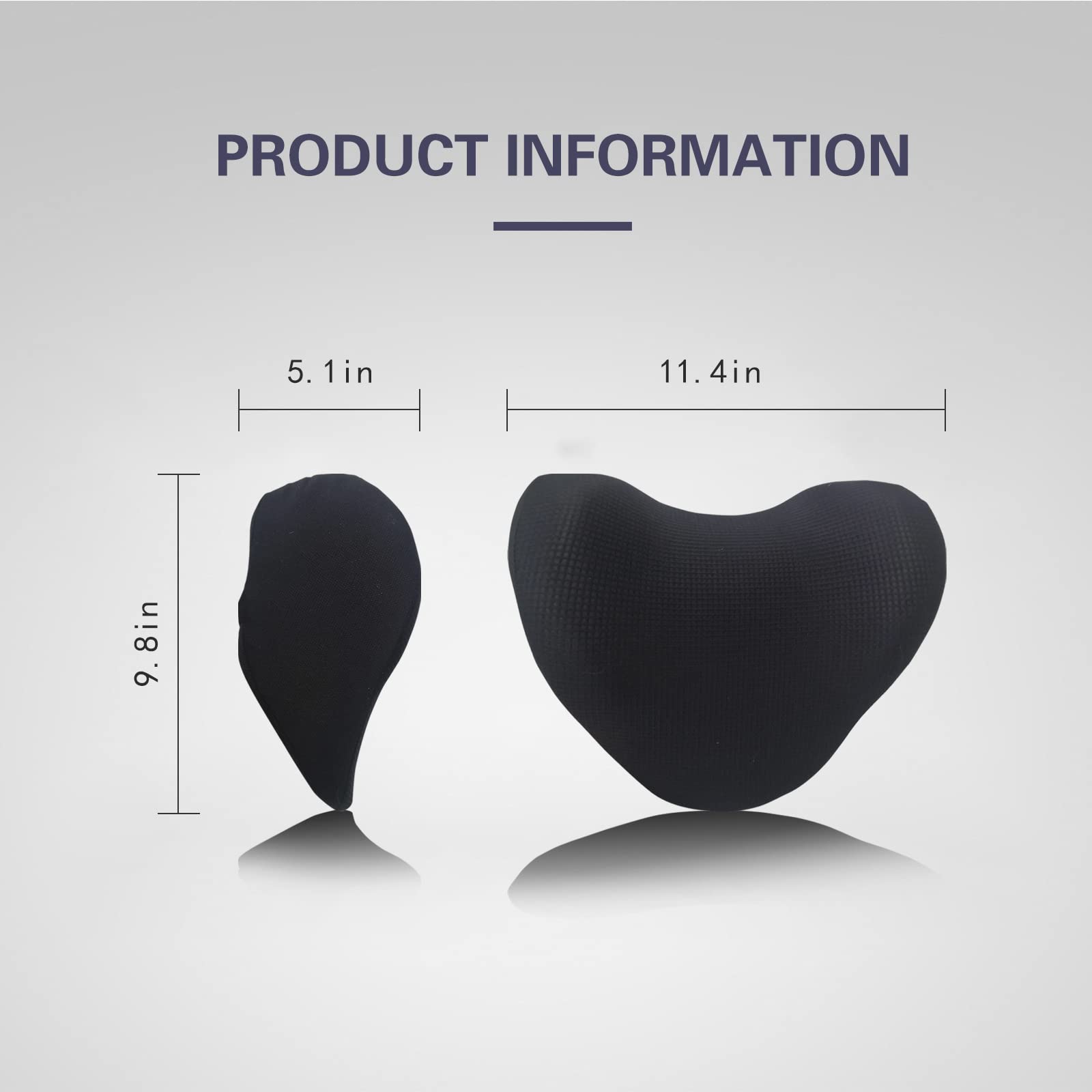 Super Soft Car Headrest Pillow, 100% Memory Foam Car Neck Pillow with Adjustable Strap & Breathable Removable Cover, Ergonomic Design - Travel Pillow Car Pillow for Neck/Back Pain Relief(Black, 1P)