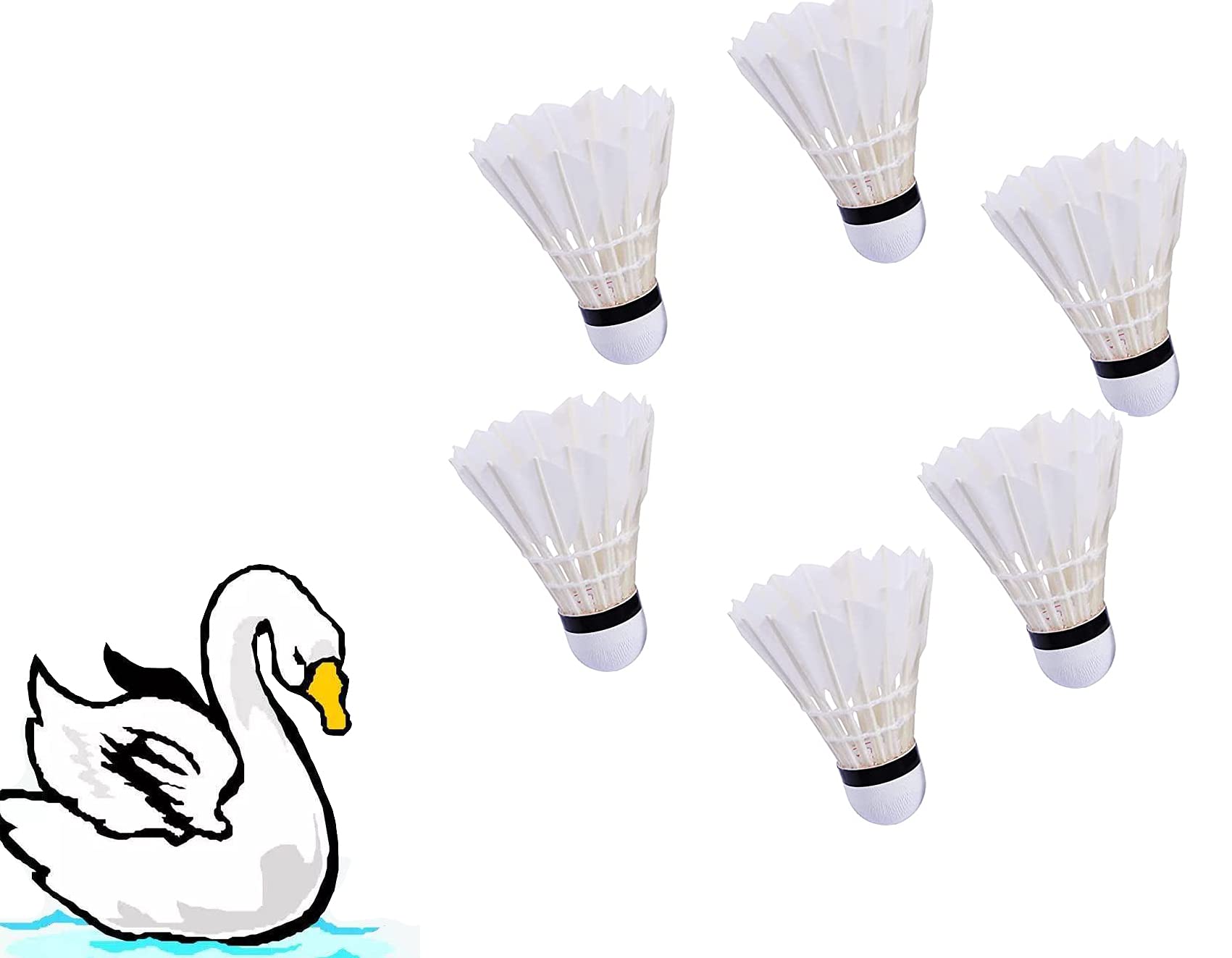 VOVCIG Stable and Durable Badminton Shuttlecocks,Suitable for Indoor and Outdoor Recreational Exercises and Training（6Pcs）