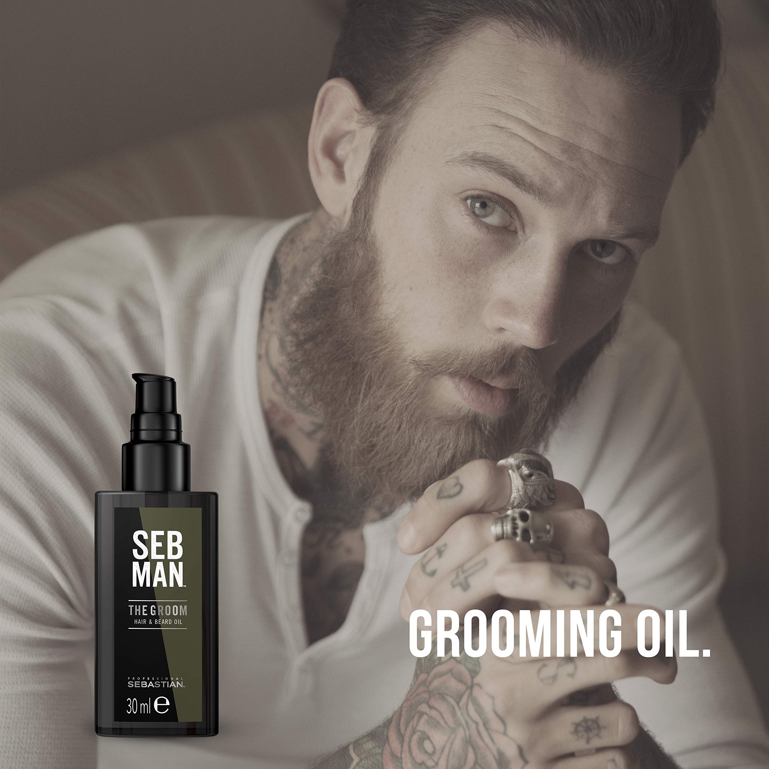 SEB MAN The Groom by Sebastian, Men's Hair & Beard Oil, 1 oz.