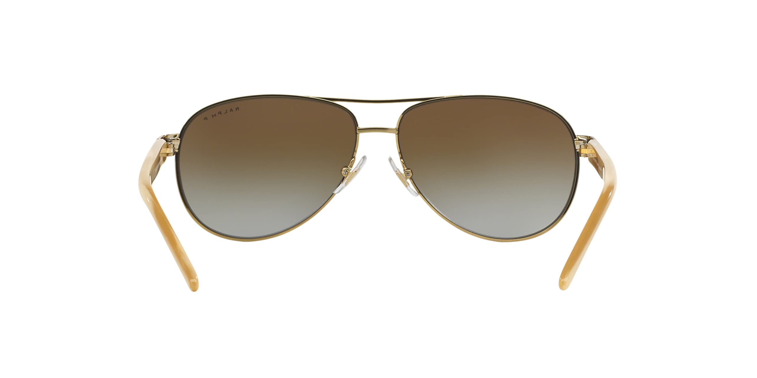 Ralph Woman Sunglasses Shiny Gold Frame, Polar Gradient Brown Lenses, 59MM