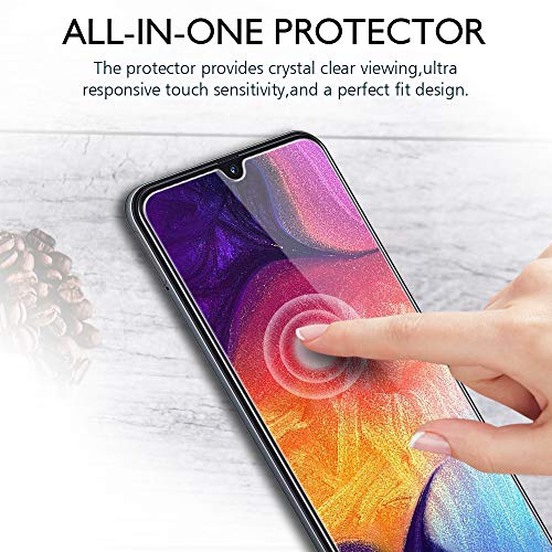 TOCOL 3 Pack Compatible with Samsung Galaxy A50, A30 Screen Protector Tempered Glass HD Clarity Touch Accurate 9H Hardness with Easy Installation Tray