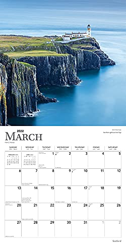 Scotland 2022 12 x 12 Inch Monthly Square Wall Calendar, UK United Kingdom Scenic