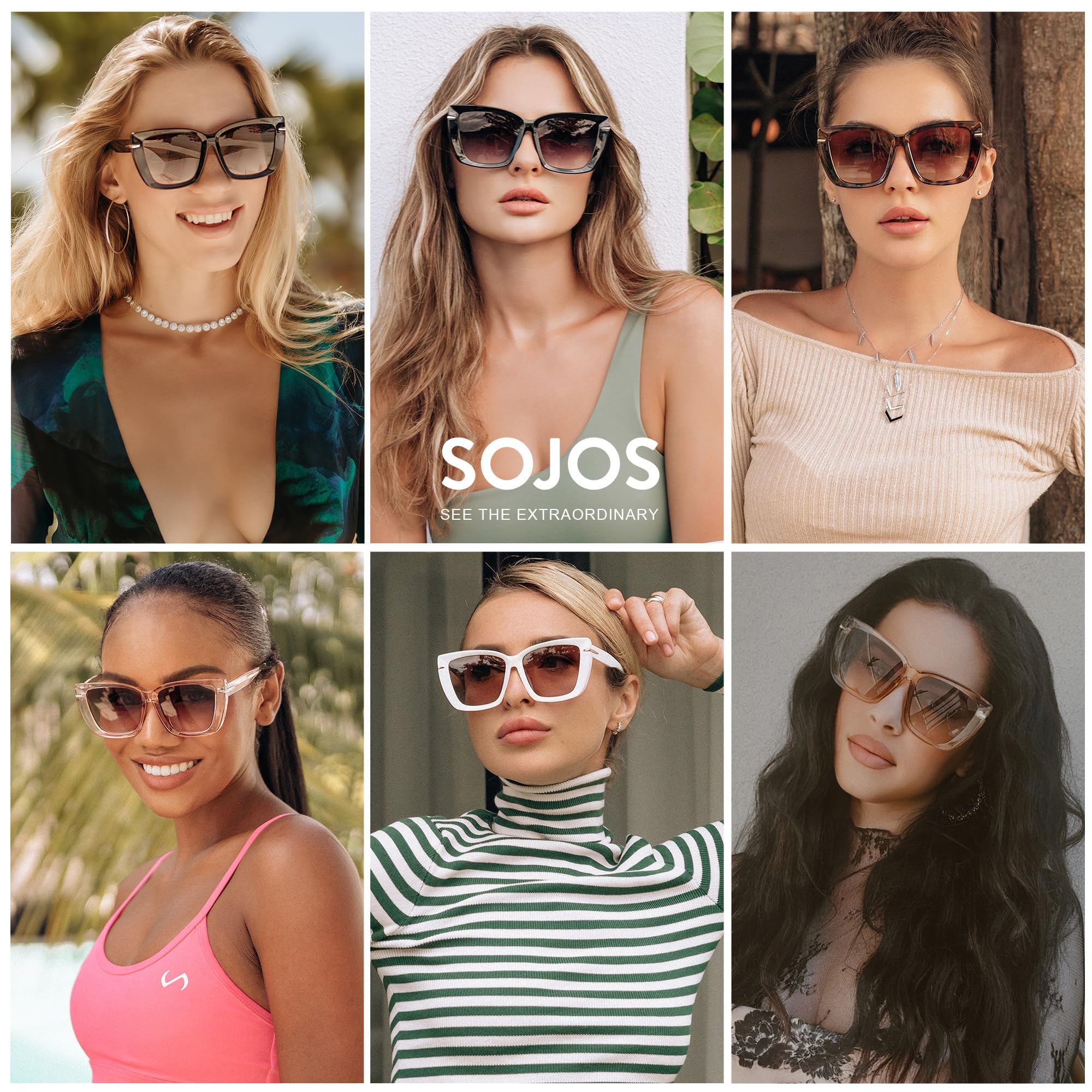 SOJOS Large Oversized Cat Eye Sunglasses for Women 70s Retro Trendy Designer Shades SJ2231, Brown Tortoise/Brown