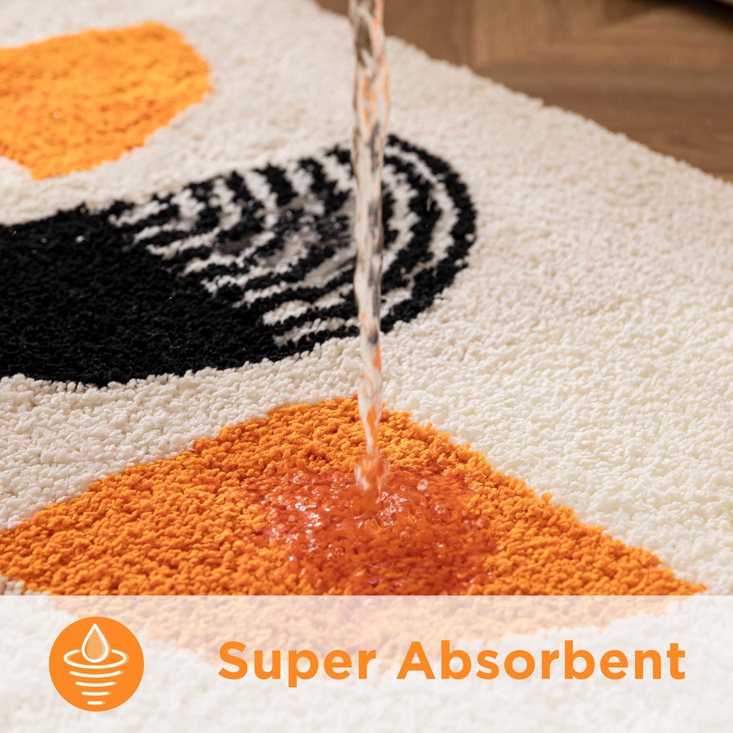 UBTKEY Boho Bathroom Rug Runner 20" x 32", Non Slip Washable Bohemian Bath Mat Water Absorbent Boho Shower Rug for Tub, Shower, Bathroom, Bedside (20" x 32")