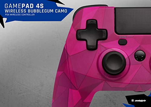 Snakebyte Wireless Gamepad Controller for PlayStation PS4 – Lag-Free – 3.5 Audio Jack – Motion Sensors – Dual Vibration – 6 Axis – Ergonomic Design – Programmable Functions - Bubbelgum Camo