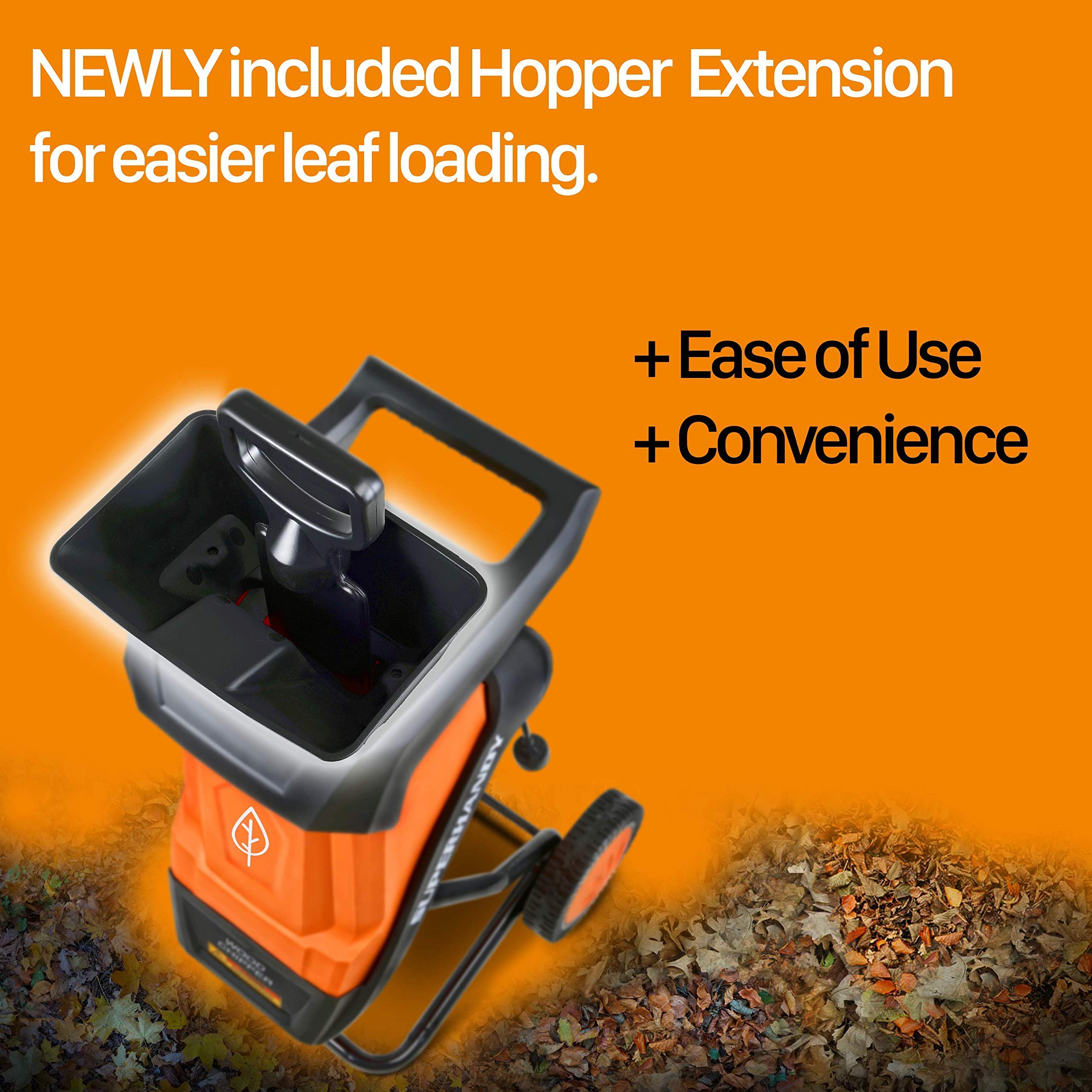 SuperHandy Wood Chipper Shredder Electric 1.5" (39mm) Max Wood Capacity 17:1 & 3 in 1 Leaf Blower [Bundle Deal]