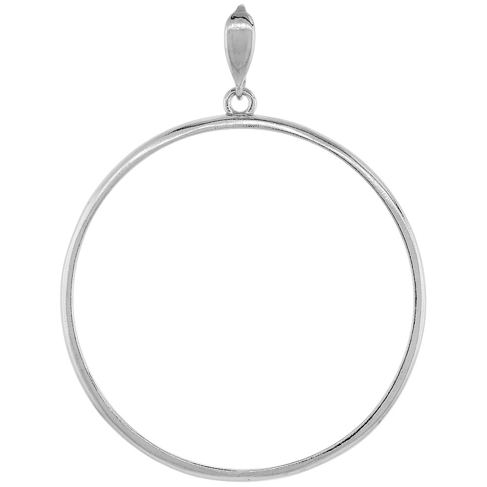 Sterling Silver Silver Eagle Bezel 41 mm Coins Prong Back Round Edge 1 oz Coin NOT Included
