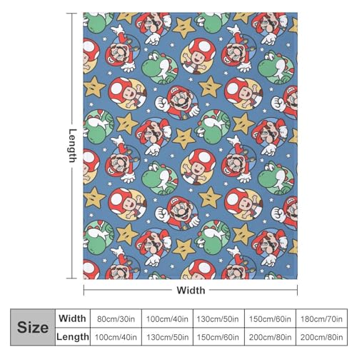 Super Bros Throw Blanket for Boys Kids Adults Ultra Soft Lightweight Micro Flannel Warm Cozy Flannel Throw Blankets for Bedding Couch Sofa Living Room 50"X40"