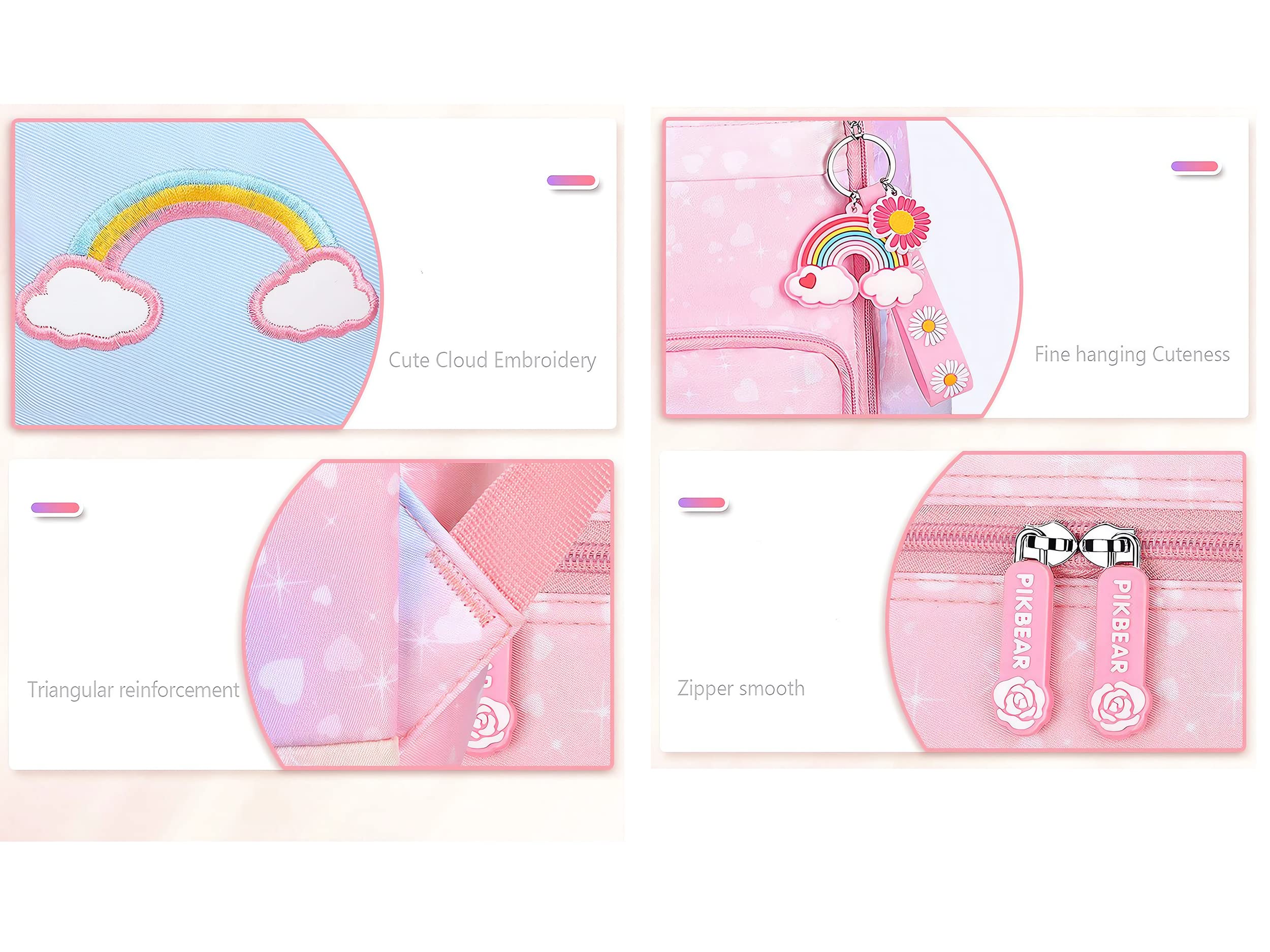 Uamdrup Purple Rainbow Unicorn Backpack For Girl,16Inch Waterproof Lightweight Durable Elementary Schoolbag With Pencil Case Tote Bag